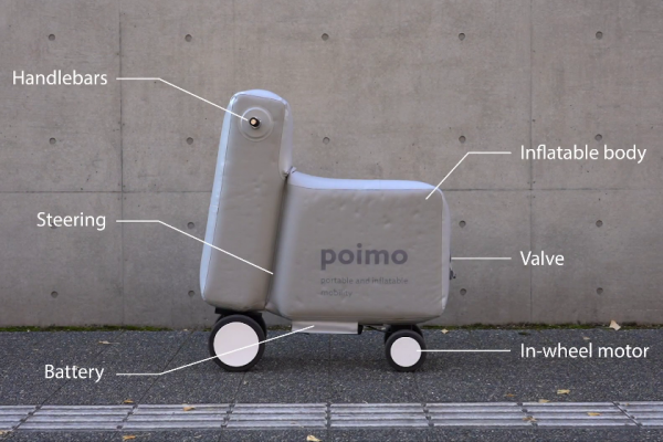 POIMO: In Japan wurde ein aufblasbarer E-Roller vorgestellt